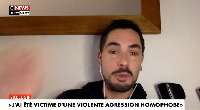 Un jeune homme effondré témoigne de son agression homophobe chez Morandini Live